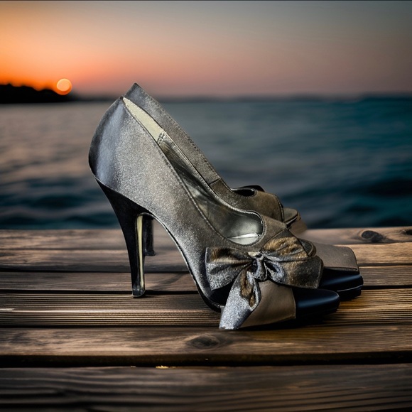 Mascotte | Shoes | Mascotte Black Satin Bow Stiletto Heels | Poshmark